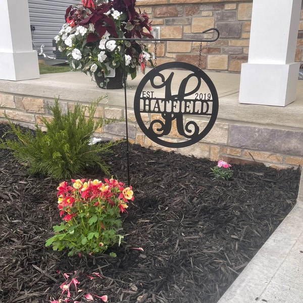 Custom Last Name Garden Flag - Last Name Sign for Wall - Established ...