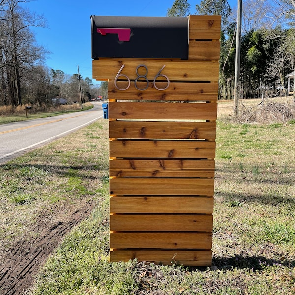 Modern Design Mailbox - Natural Cedar - Etsy