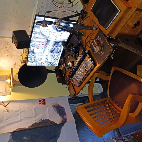 Set of Steampunk neo-victorian, Antique Look Mechanical Keyboard With ...