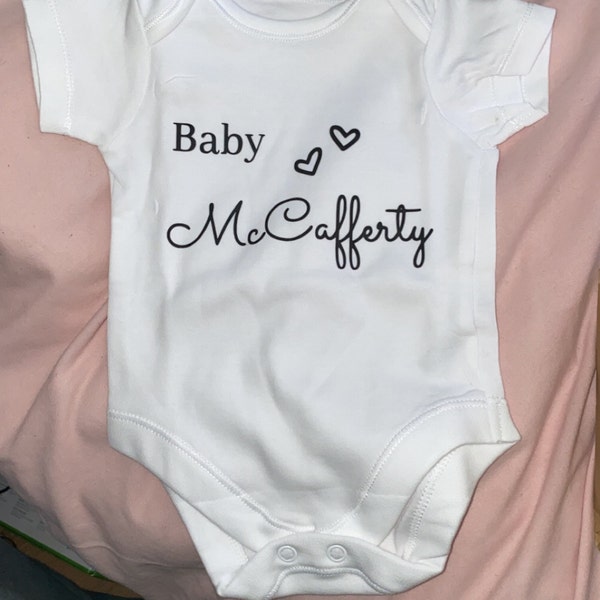 Baby Announcement Baby Grow - Name Baby Grow, Personalised Baby Grow ...