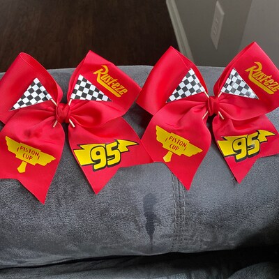 Disney Cars lighting Mcqueen Inspired Cheer Bow - Etsy