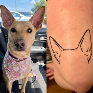 Custom Pet Ear Outline Drawing Dog Ear Drawing Pet Ear - Etsy