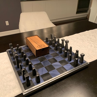Steel Chess Set, Chess Set, Unique Chess Pieces, Modern Chess, Metal ...