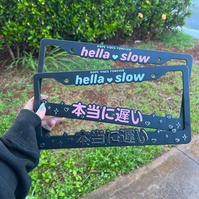 Hella Slow License Plate Frame Chrome - Etsy
