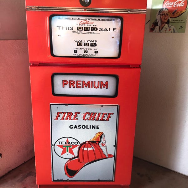Retro Gas Pump Refrigerator Wrap Vintage Fridge Wrap Old Gas Pump ...