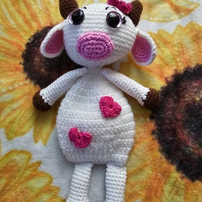 Crochet Cow Lovey Pattern, Cow Snuggler Pattern, Cow Pattern Tutorial ...