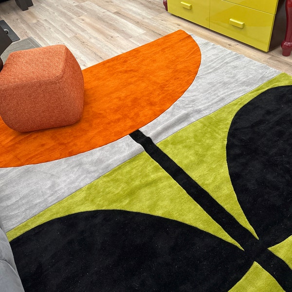 Modern Green Carpet Tufted Rug, Premium Handmade Tufted Rugs, 100% ...