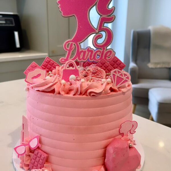 Personalised PRINTABLE Doll Head Cake Topper , Digital Barbie Cake ...
