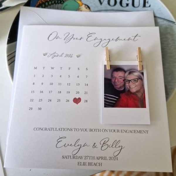 Engagement Card - Engaged Card - Calendar Card - Wedding Card - Wedding ...