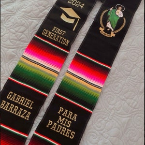 Floral Embroidered Personalized Mexican Graduation Stole/limited ...