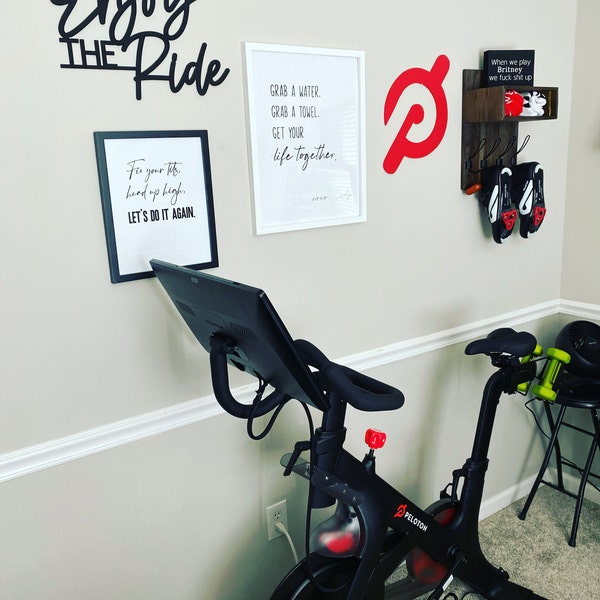 Enjoy the Ride Wood Cutout Sign, Enjoy the Ride Sign, Cycling Room Sign ...