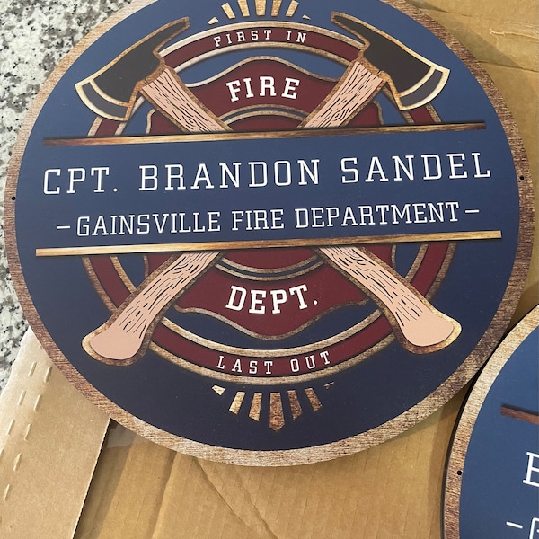 Firefighter Wood Sign - Fireman Sign, Custom Wood Sign, First Responder ...