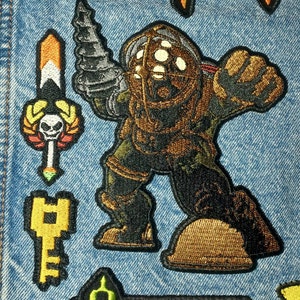 Pixel Art Diamond Sword Shiny Metallic Embroidery Iron on Patch. - Etsy