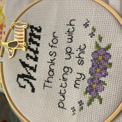 Offensive Cross Stitch Bookmark Pattern PDF DIY Bookworm - Etsy