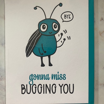 Funny Letterpress Goodbye Card Funny Bon Voyage Card Co-worker Goodbye ...