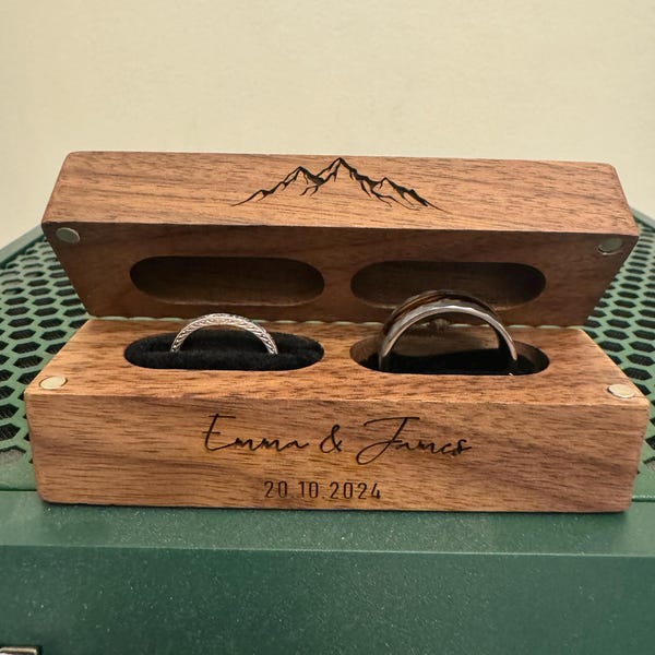 Custom Wood Ring Box, Personalized Wedding Ring Box, Acrylic Ring Box ...