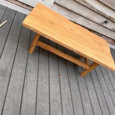 Rustic Low Wood Dark Brown Coffee Table Living Room Handmade Furniture ...