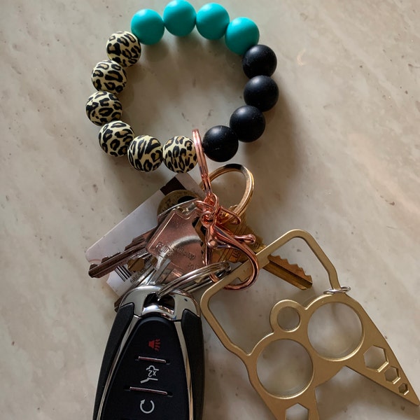 Silicone Bead Wristlet • Bracelet Keychain • Hands Free - Etsy