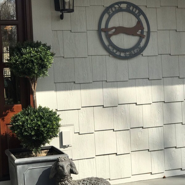 Two Color Fox Metal Sign, Ranch Sign, Personalized Metal Sign, Outdoor ...