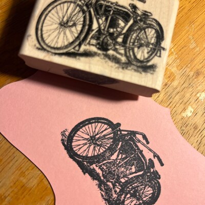 Vintage Motorcycle RUBBER STAMP, Travel Stamp, Motorcycle Stamp, Cycle ...