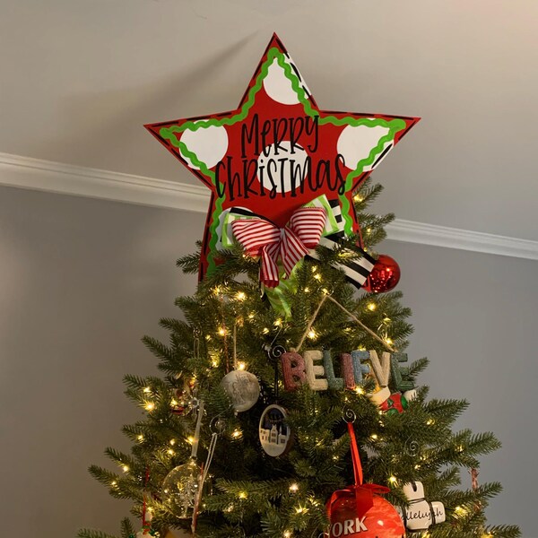 Christmas Tree Topper, Holiday Tree Topper, Personalized Tree Topper - Etsy
