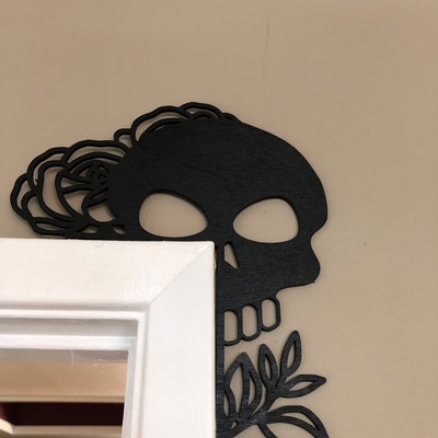 Halloween Door Corner Sign Halloween Silhouette Skull Sign - Etsy