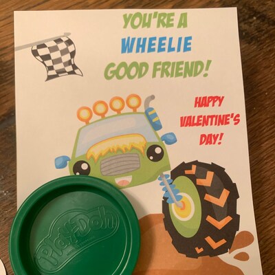 You're a Wheelie Good Friend Monster Truck Play Doh Favor Card ...