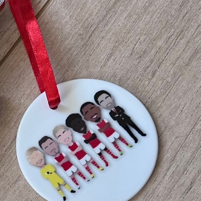 Arsenal Christmas Tree Decoration Flat Ceramic Bauble Arteta Saka Jesus ...