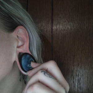 Wenge Teardrop Blue Ear Tunnels Wood Plugs With Blue Maple Inlay ...