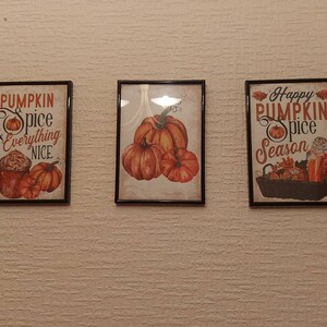 Set of 3 Pumpkin Spice Signs Autumn Prints Fall Decor Pumpkin Print ...