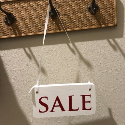 Sale Signs Set of 2 Signs With Ribbon Solid Wood Business - Etsy