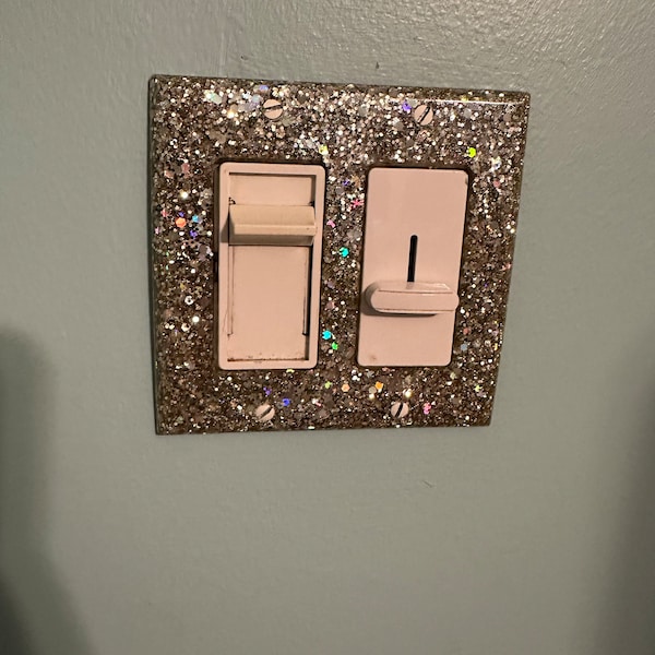 Resin Glitter Switch Cover: Iridescent Unicorn Disco Glitter Epoxy ...
