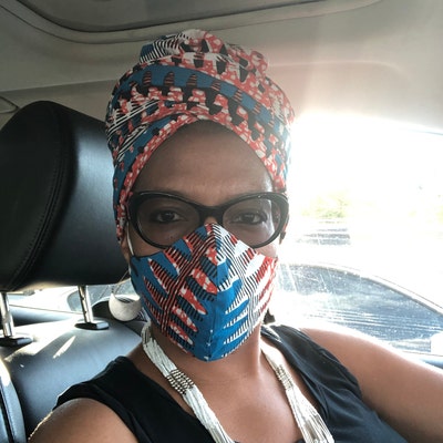 Ankara Face Mask With Head Wrap Set for Women Made From Ankara - Etsy