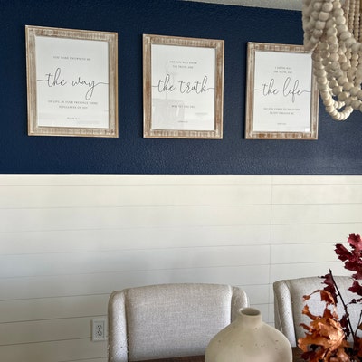 Christian Floral Set of 3 Bible Verse Wall Poster Set Yellow - Etsy