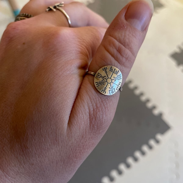 Vegvisir Ring - Icelandic Viking Jewelry - for Women - Viking Compass ...