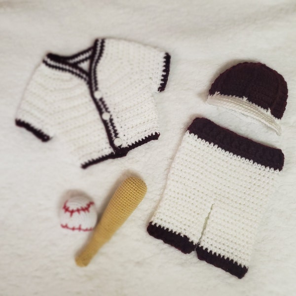 Crochet PATTERN - Baby Baseball Uniform, Newborn All Star Baseball ...
