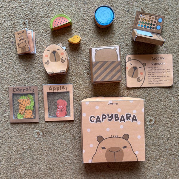 Printable Capybara House Craft Kit - DIY Paper Toy Template for Kids ...