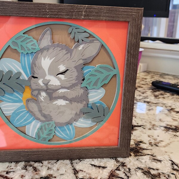 Cute Bunny Shadow Box Svg, Spring Shadow Box Svg, Easter Shadow Box Svg ...