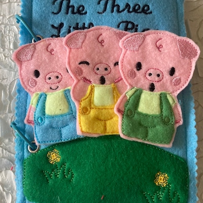 Three Little Pigs in the Hoop Machine Embroidery Design. ITH Quiet Book ...
