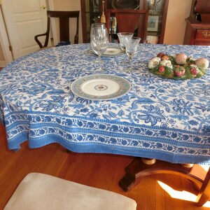 Block Printed Round Tablecloth Floral Printed Round - Etsy