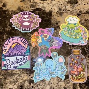 Octopus Sticker, Aquatic Decal, Ocean Animals, Funny Stickers, Fast ...