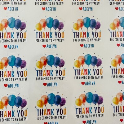 BOGO / Birthday Thank You Stickers / Birthday Stickers Personalized ...