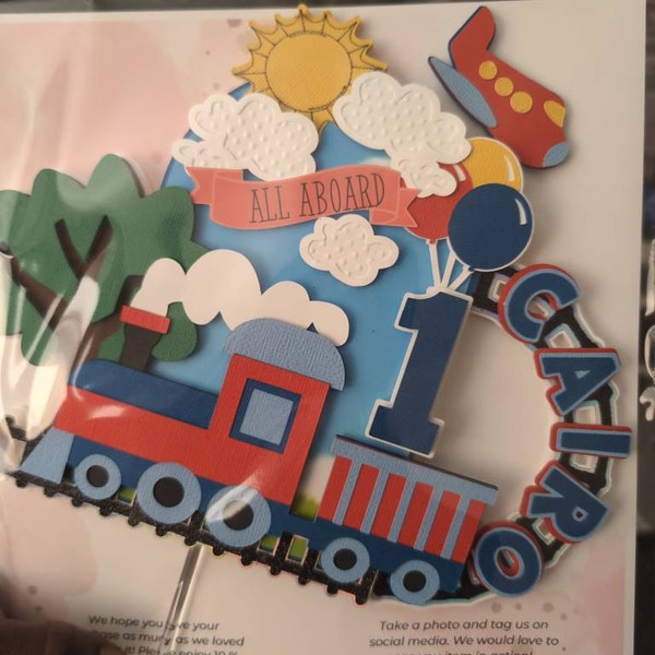 Train Cake Topper, Choo Choo Three, Train Party Cake Topper - Etsy