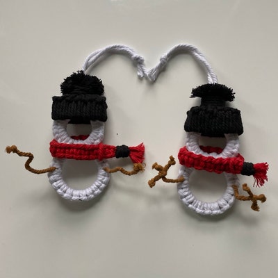 Christmas Macrame Snowman PDF Tutorial DIY Pattern for Winter Ornament ...