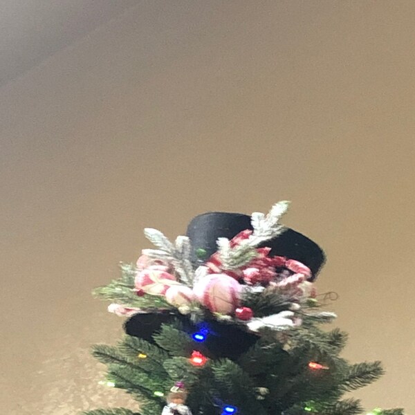 Tree Topper Hat Candy Themed Tree Topper Whimsical Tree Topper Elegant ...