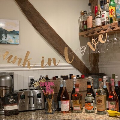 Drunk in Love Banner, With Diamond, Bachelorette Party Banner, Glitter ...