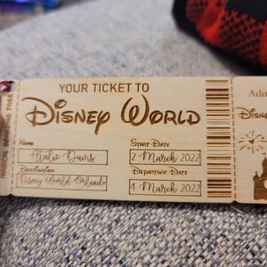 Personalized Disney Ticket Laser Cut Christmas Ornament - Etsy