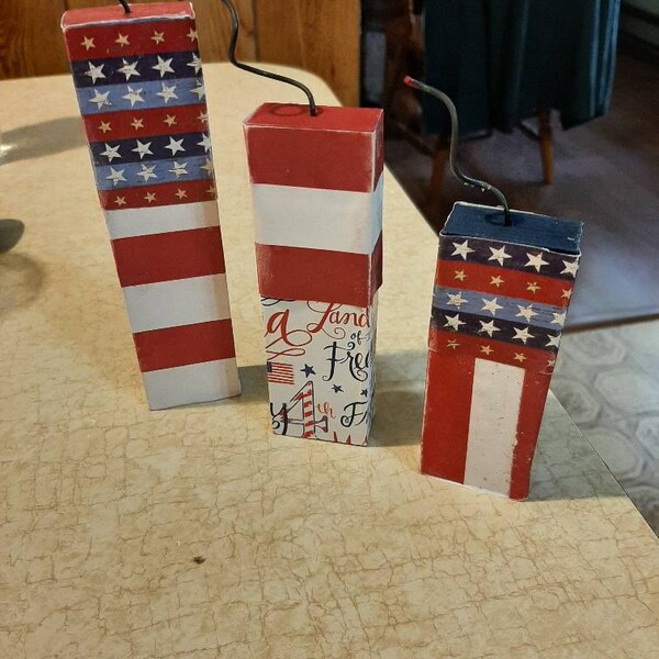 Firecrackers- Set of 3- Fireworks Decor- 4th of July Decor ...