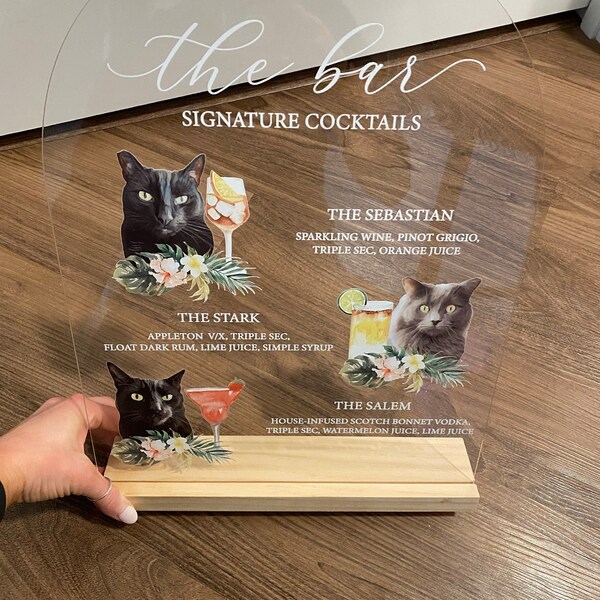 Dog Drink Sign With Custom Pet Painting, Wedding Sign YOUR Custom Dog ...