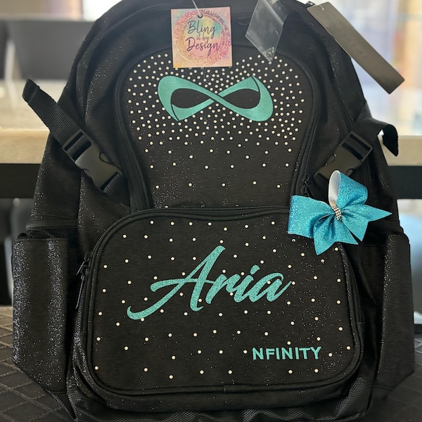Nfinity Black Sparkle Backpacks With Teal Logo - Includes ...